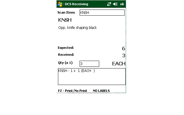 Receiving | RF BARCODE SYSTEMS